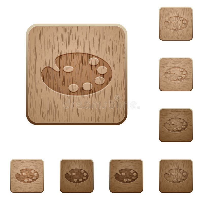 Color Palette Wooden Buttons Stock Vector - Illustration of engraved ...