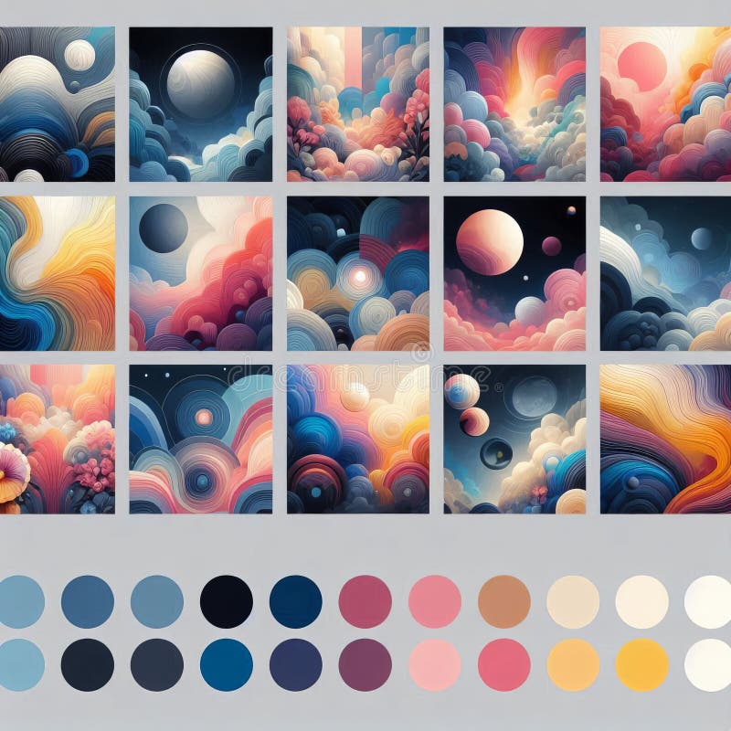 Color Palettes Experiment with Different Color Combinations Grad Stock ...