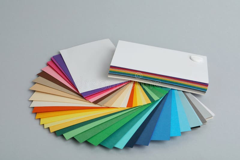 Color Palettes on Grey Background. Professional Samples Stock Image ...