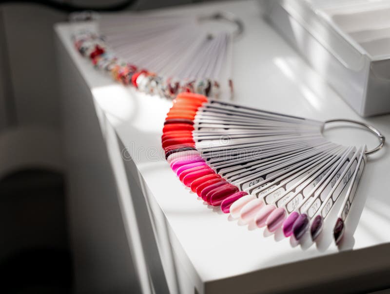 Color Palettes of Nail Samples. Stock Image - Image of grimm, pallet ...