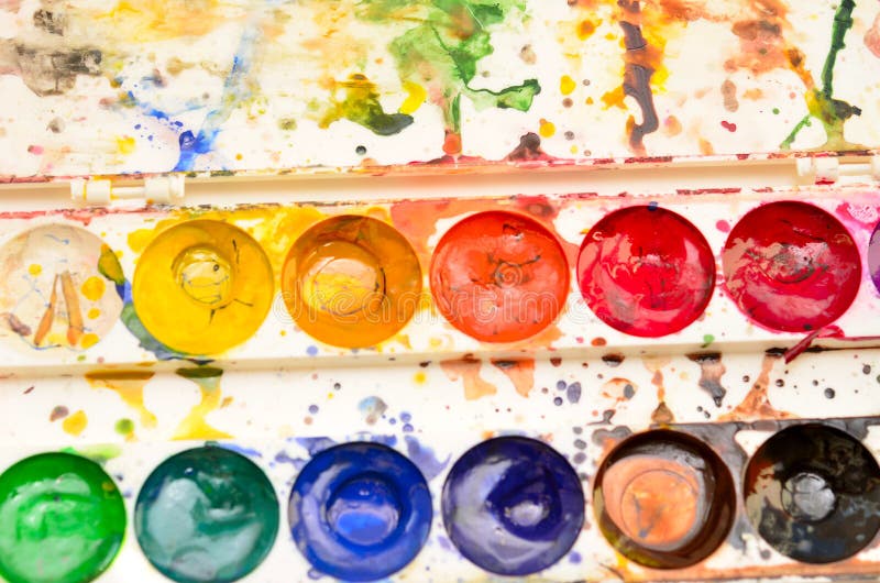 Color pallet stock photo. Image of paint, purple, plastic - 27134100