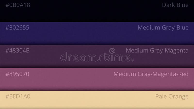 Color Pallette, Cosmic Colors. Color Palette with Various Samples Stock ...