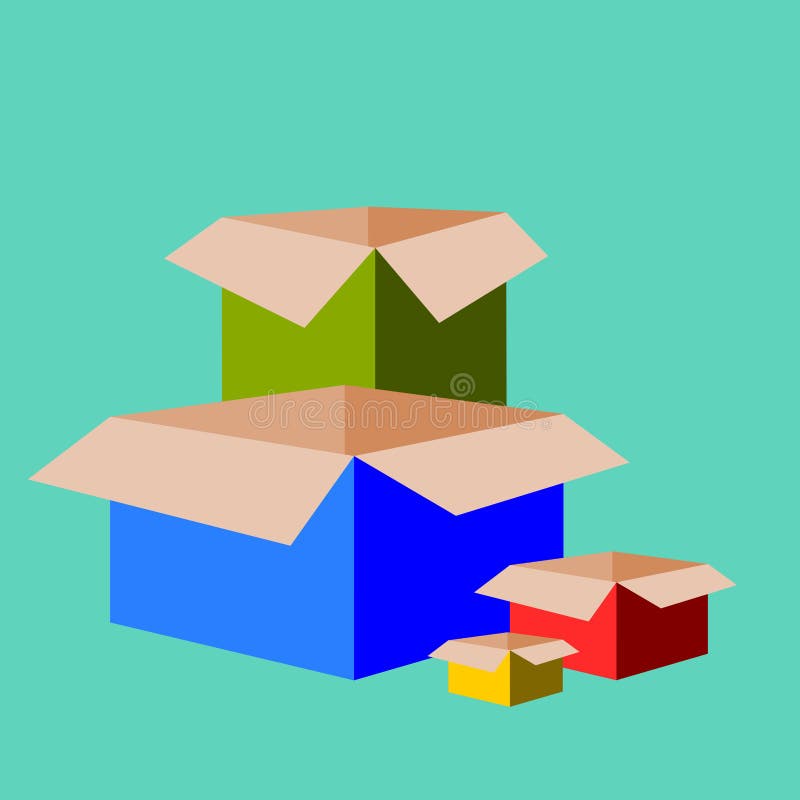 Color Paper Box or Gift Box .Illustration Stock Vector - Illustration ...