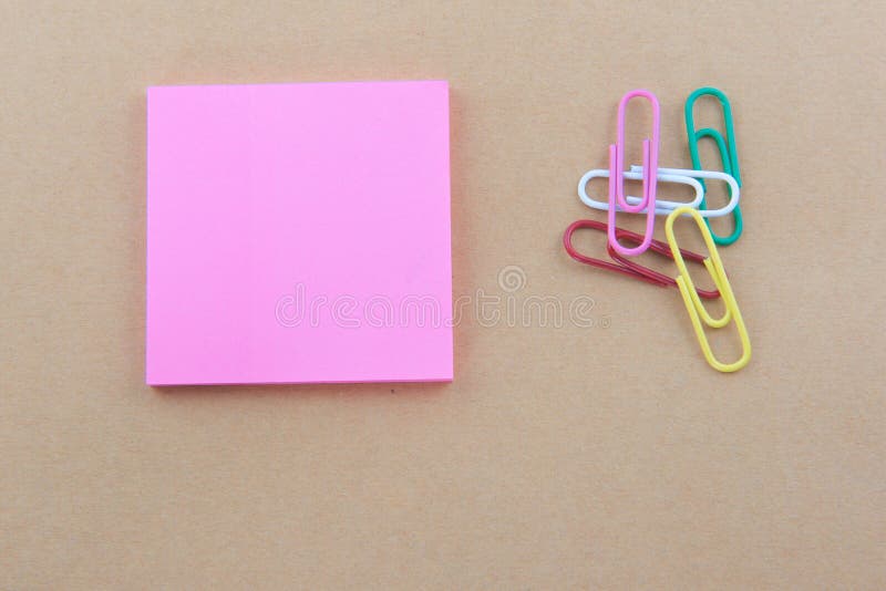 Color Paper Notes with Sticky Note on Brown Background Stock Image ...