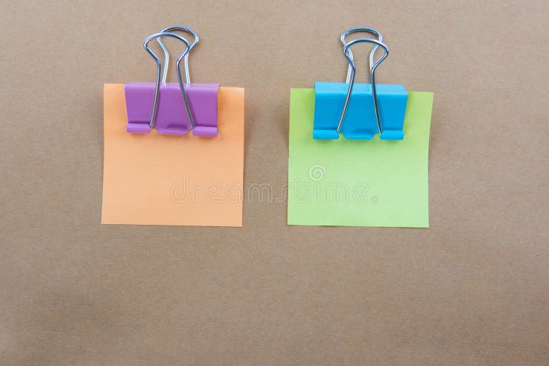 Color Paper Notes with Sticky Note on Brown Background Stock Photo ...