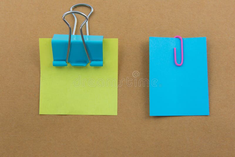 Color Paper Notes with Sticky Note on Brown Background Stock Image ...