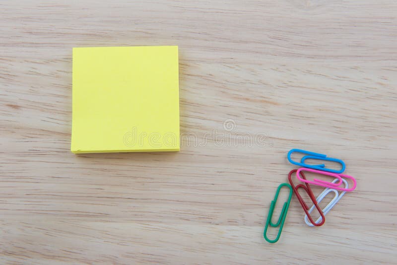 Color Paper Notes with Sticky Note on Wood Background Stock Image ...