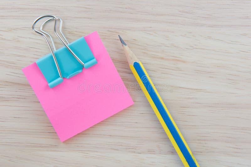 Color Paper Notes with Sticky Note on Wood Background Stock Photo ...