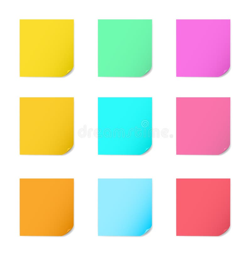 Color Paper Notes Set stock vector. Illustration of design - 185196964