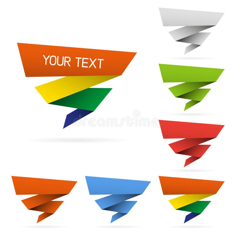 Color paper ribbons stock illustration. Illustration of text - 38045942