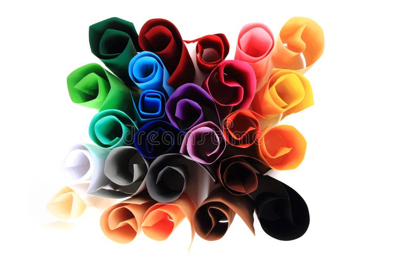 Color paper rolls stock image. Image of object, design - 69481943