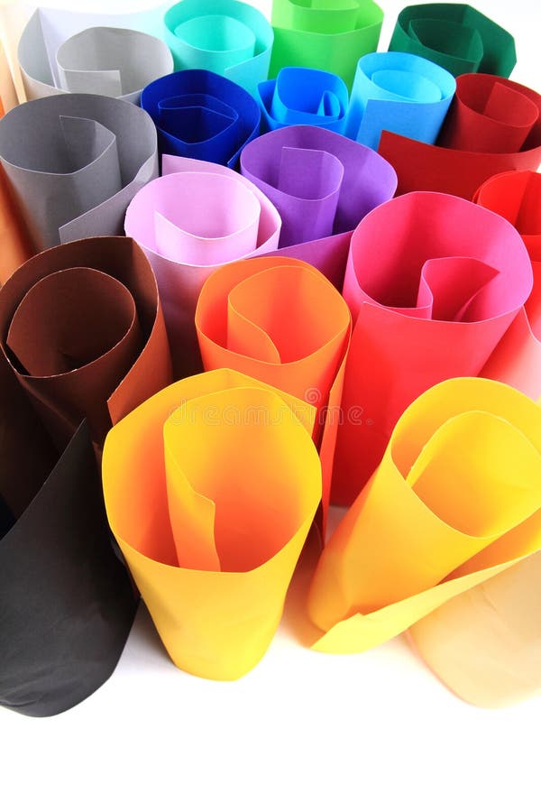 Color paper rolls stock image. Image of colored, beautiful - 66085177