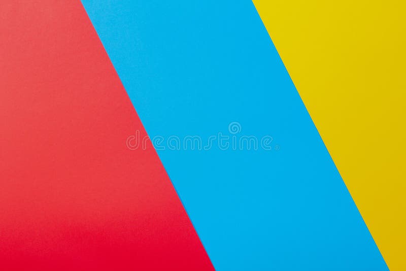 Color Papers Geometry Flat Composition Background with Yellow Red and ...
