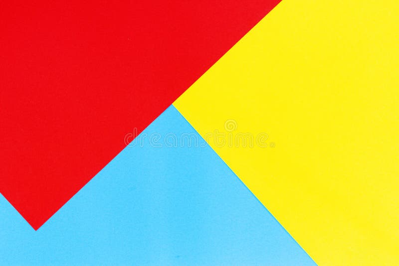 Color Papers Geometry Flat Composition Background with Yellow Red and ...