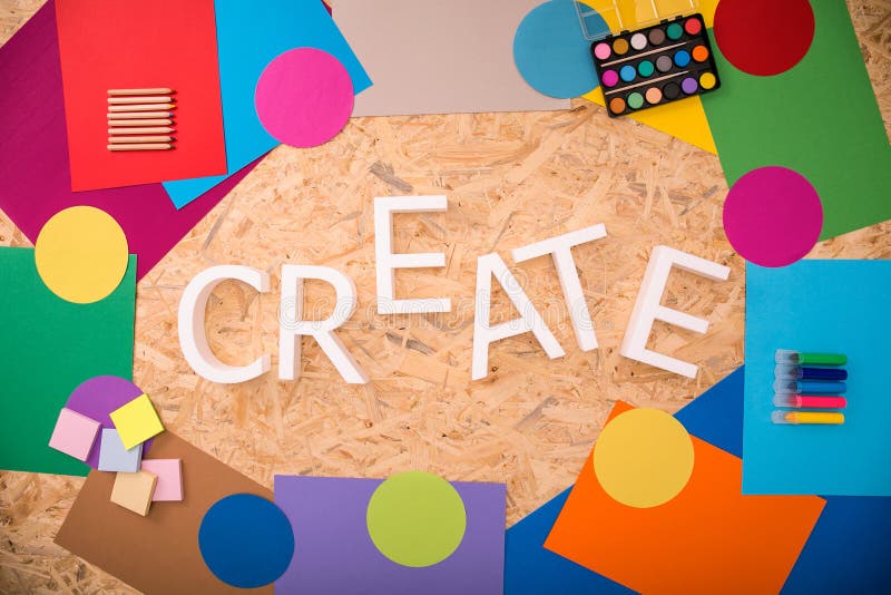 Color Papers and School Supplies Stock Image - Image of idea, circle ...