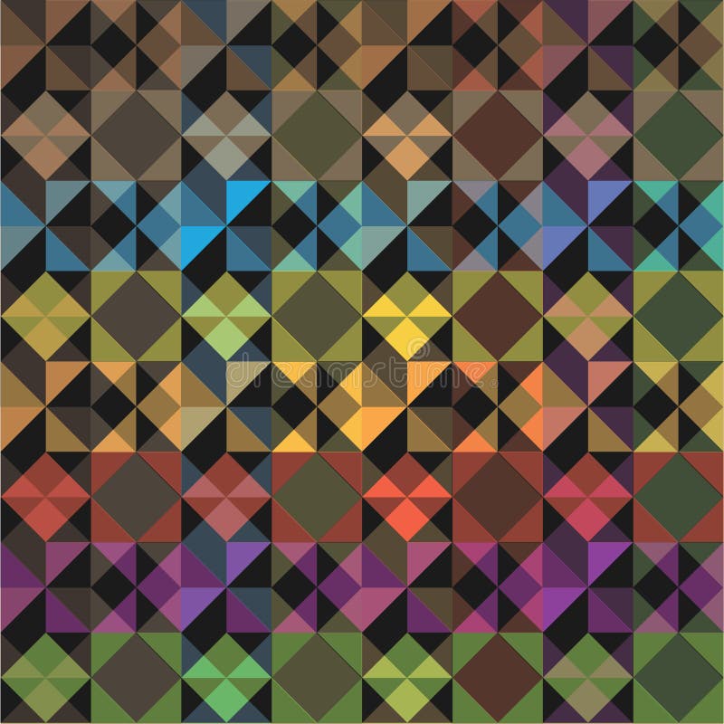 3d Mosaic Tile Brick Wall in Multiple Color Pattern Stock Illustration ...