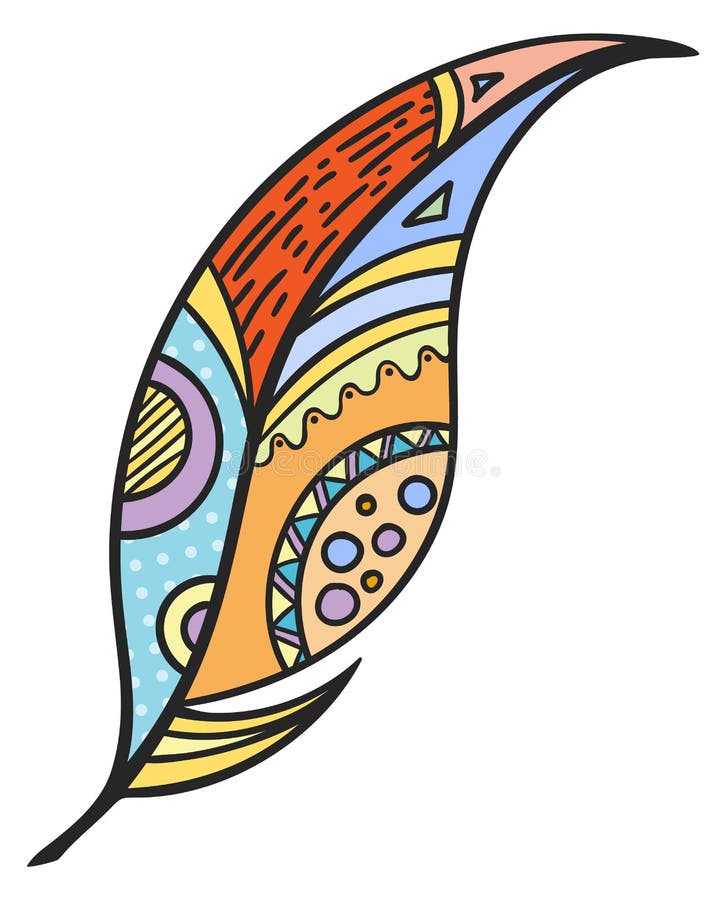 Color Pattern Feather. Bird Wing Ornate Quill Stock Vector ...