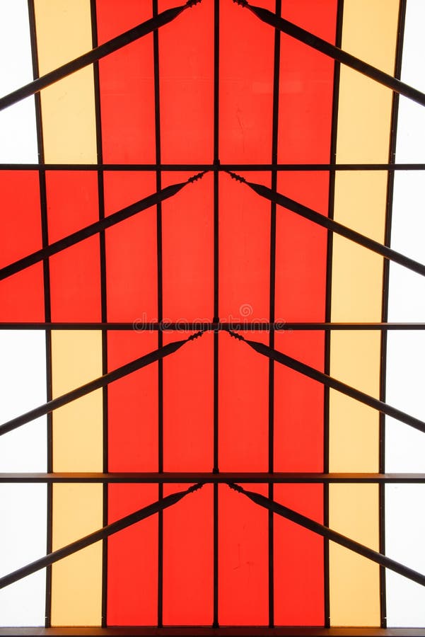 Color Patterns on a Glass Roof Stock Photo - Image of decorative ...