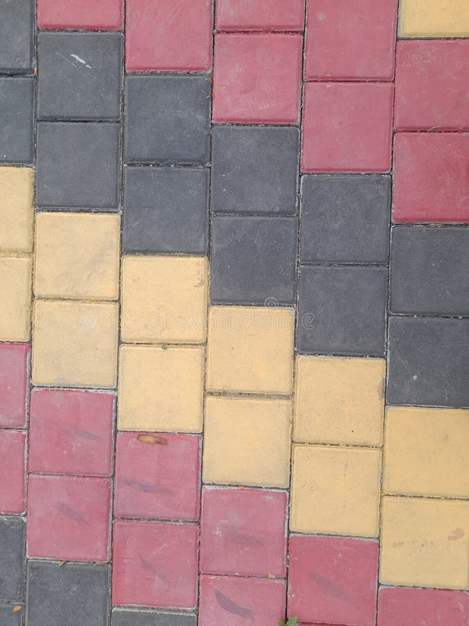 Red Squared Paving Tiles Isolated, Top View. Sidewalk Pavement Pattern ...
