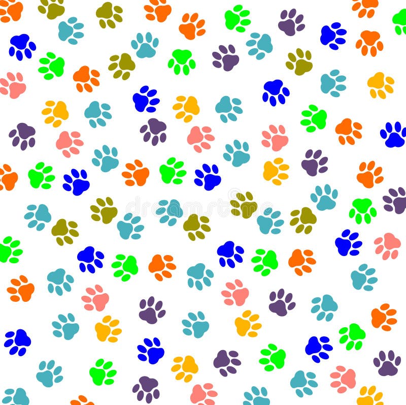 Color Paw Prints ilustración del vector. Ilustración de fondo - 101232030