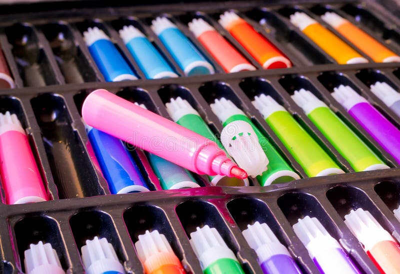 Color pen set stock photo. Image of artistic, crayon - 52682706