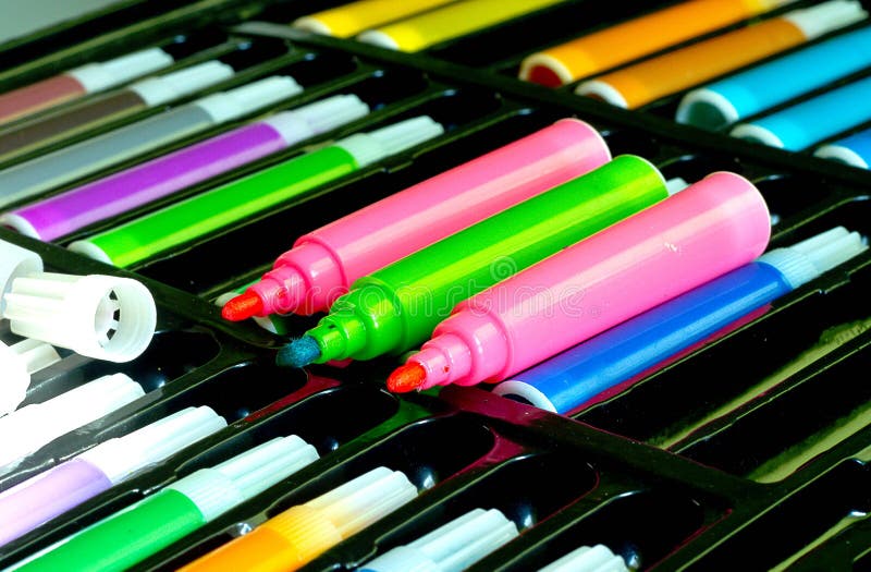 Color pen set stock image. Image of background, graphic - 52682725