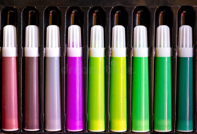 Color pen set stock image. Image of blue, office, colour - 52682253