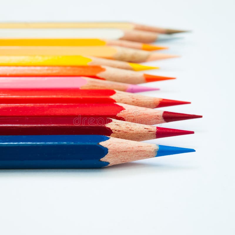 Red Color Pencil with Coloring Stock Image - Image of copyspace, colour ...