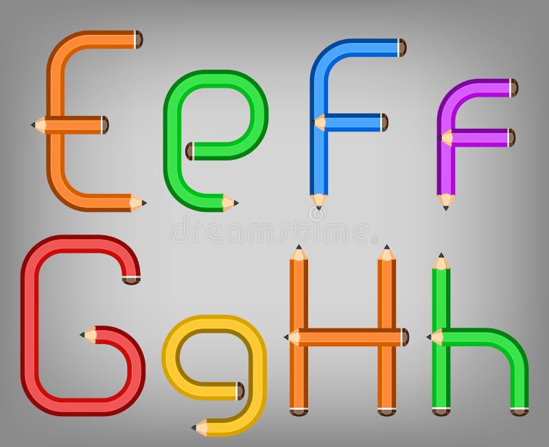 Color Pencil Alphabet Style Stock Vector - Illustration of creative ...