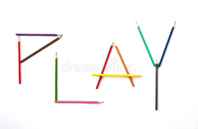 Color Pencil As Letter PLAY Stock Photo - Image of education, purple ...