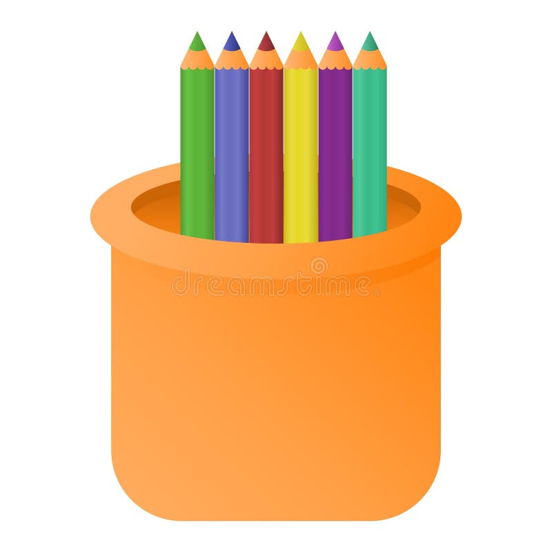Color Pencil with Brown Pencil Case Vector Stock Vector - Illustration ...