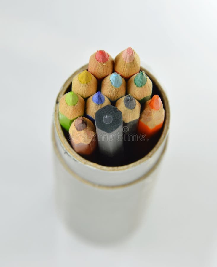 Color pencil in circle box stock photo. Image of color - 59167928