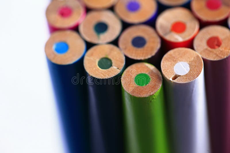 Color pencil, close-up stock photo. Image of white, isolated - 309680800