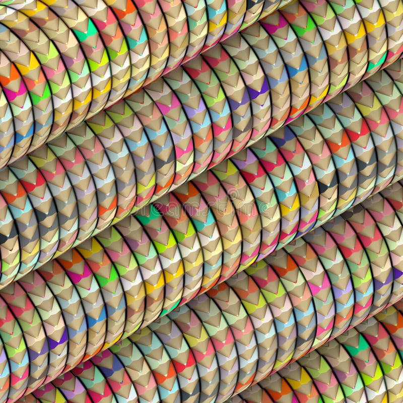 Color Pencil Composition on Roll Wave Shape Stock Photo - Image of ...