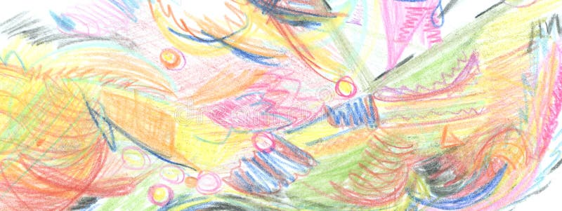 Pencil Color Scribble. Abstracr Horizontal Long Background Stock ...