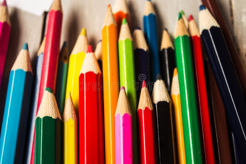 Color pencil in a mess stock photo. Image of brochure - 89435842