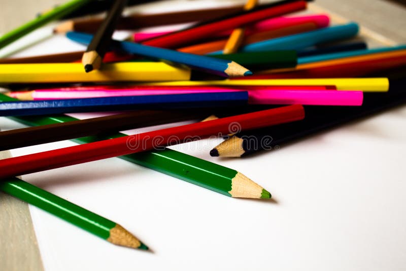 Color pencil in a mess stock photo. Image of icon, colors - 89558002