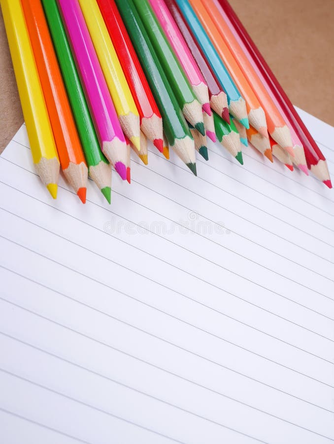 Color Pencil and Notebook 4 Stock Photo - Image of colorful, notepad ...
