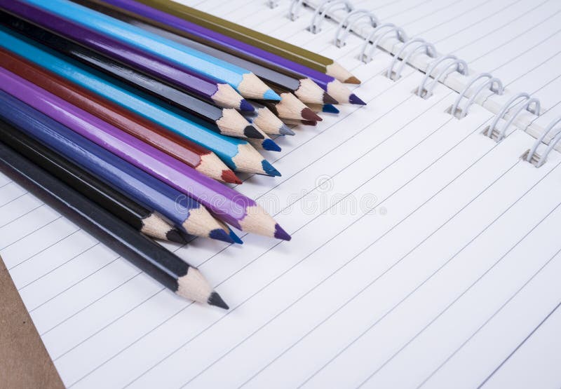 Color Pencil and Notebook 2 Stock Image - Image of palette, rainbow ...