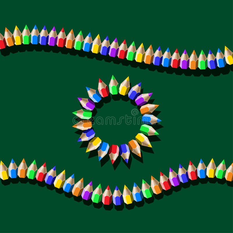 Color pencil pattern stock vector. Illustration of education - 43421488