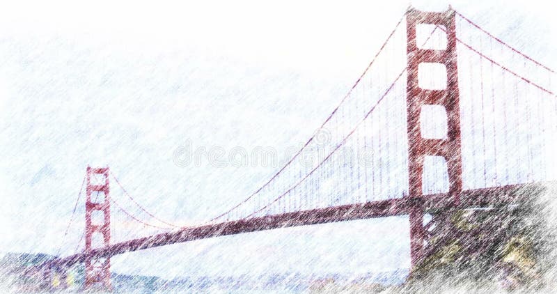 Color Pencil Render of Golden Gate Bridge Stock Video - Video of ...