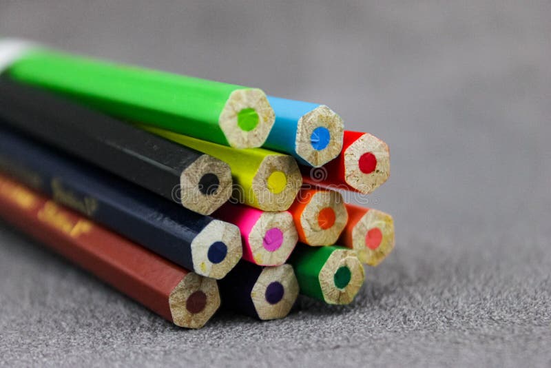 Color Pencil Stack Background from Behind Stock Photo - Image of glass ...