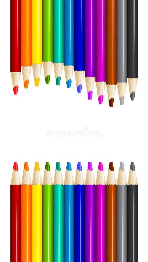 Color Pencils in Arrange in Color Wheel Colors on White Background ...