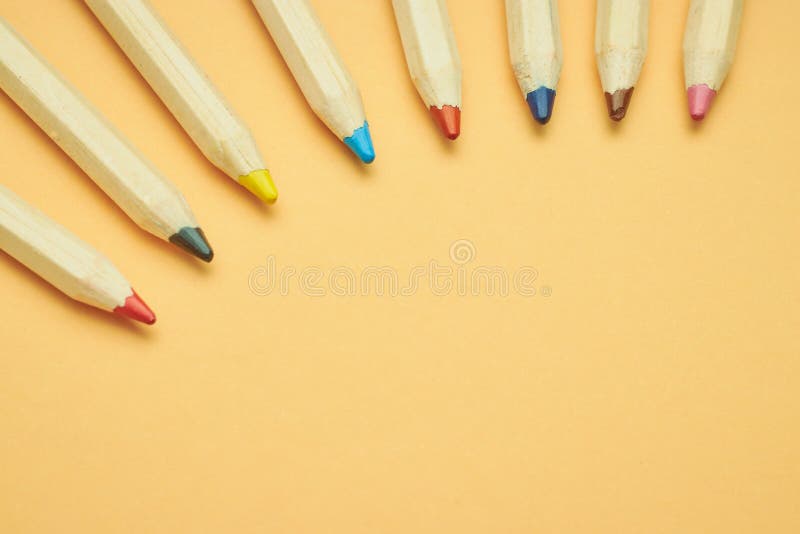 Color Pencils on the Background, Copy Space. Pencils for Drawing. Stock ...