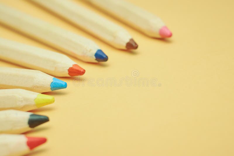 Color Pencils on the Background, Copy Space. Pencils for Drawing. Stock ...