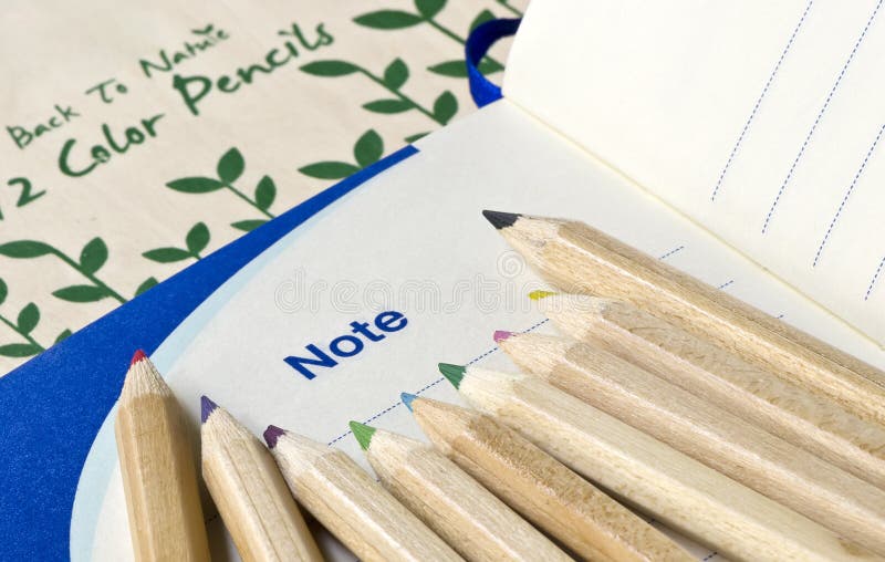 Color pencils stock photo. Image of nature, note, book - 55064922