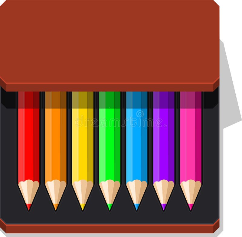 Color Pencils case stock illustration. Illustration of boxes - 47003773