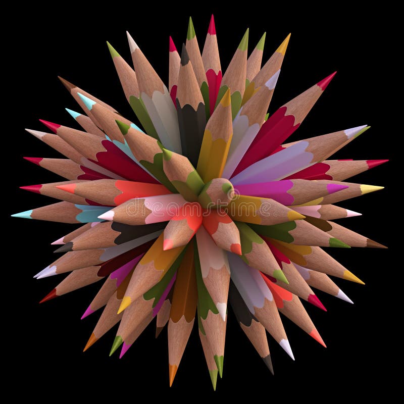 80 Color Pencils stock illustration. Illustration of crayon - 48204150