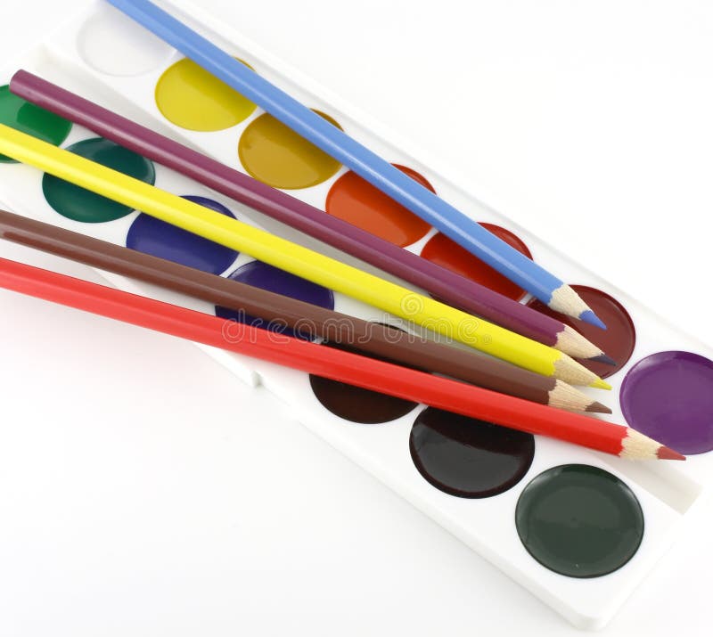 Color Pencils and Colours Palette Stock Image - Image of graphic ...