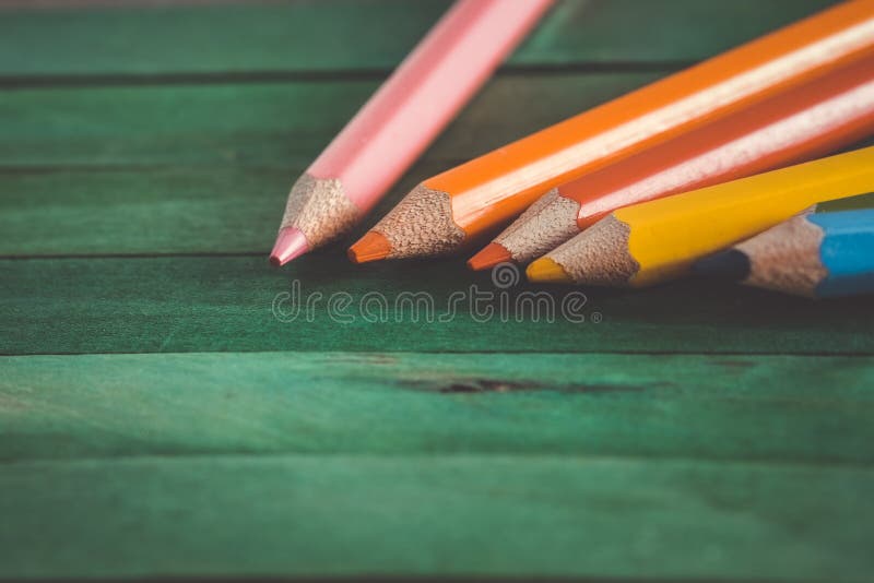 Color Pencils with Filter Effect Retro Vintage Stock Image - Image of ...
